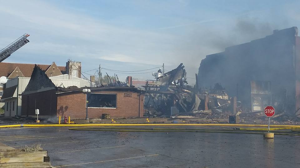 Princeton fire destroys at least two buildings, moves polling site