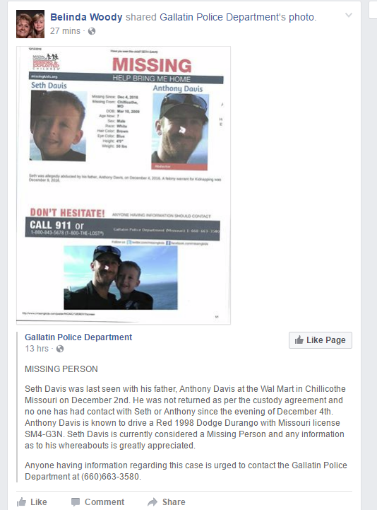 Gallatin Police searching for 7-year-old Seth Davis missing since ...