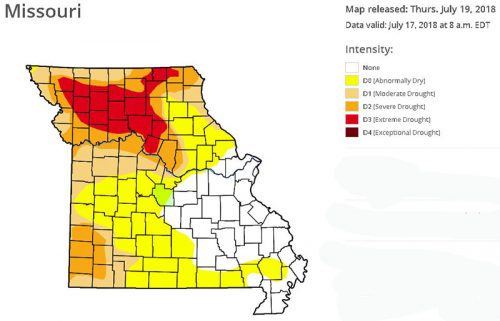 Six additional counties reach "Extreme Drought" status in northern Missouri