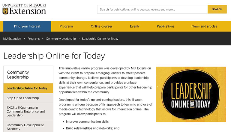 MU Extension offers innovative online leadership program
