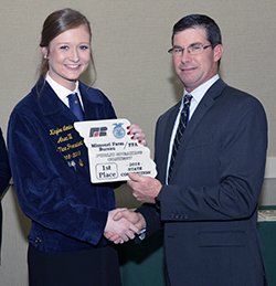 Kaylee Lewis wins first place in Missouri Farm Bureau FFA Speech Contest