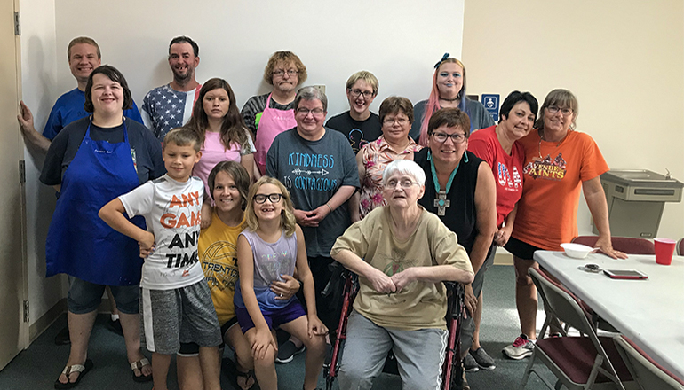 Families and Friends of the Developmentally Disabled attend cooking class