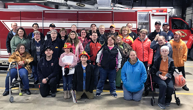 Friends of the Developmentally Disabled participate in bus safety training