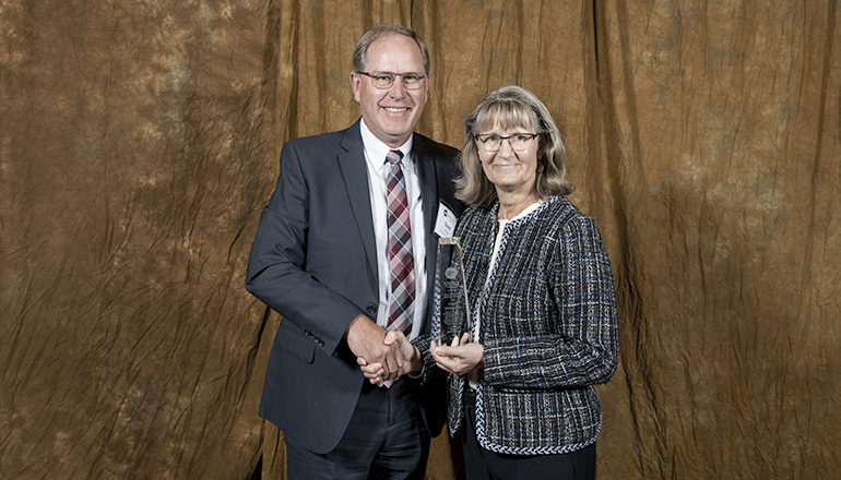 Peggy Boulware honored with A.C. Burrows Award