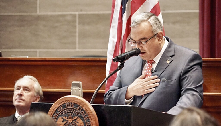 Vivek Malek takes office as Missouri Treasurer during ceremony in House chamber