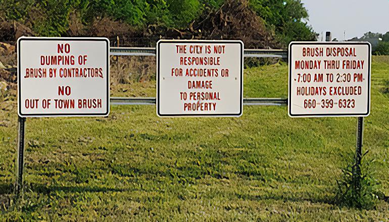 New signs installed at brush dump in Trenton