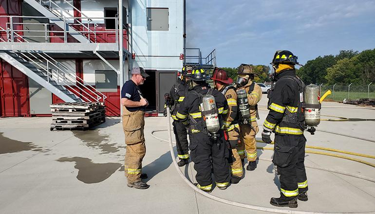 Trenton hosts multi-department "Live Burn" exercise at fire training tower