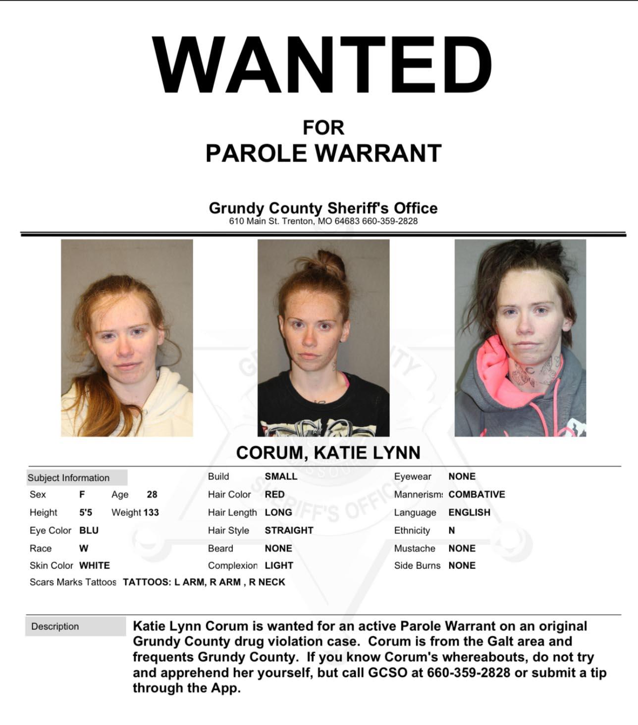 Friday Fugitive: Fugitive alert issued for Katie Lynn Corum