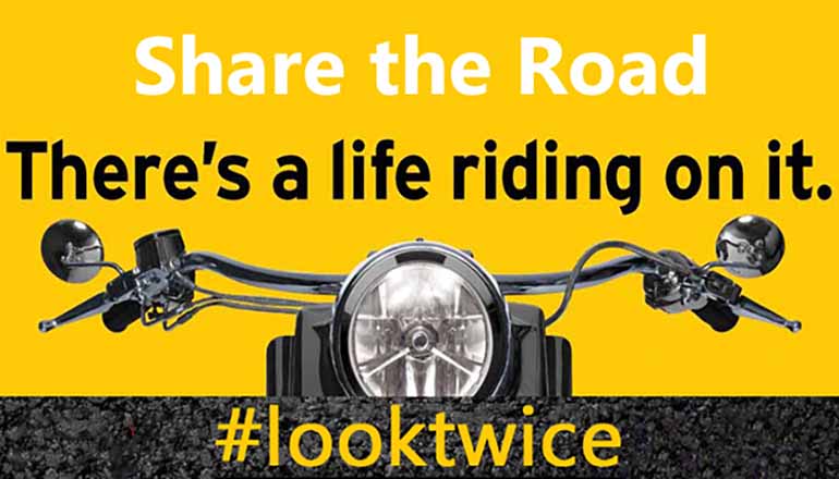 May is Motorcycle Safety Awareness Month, Share the Road