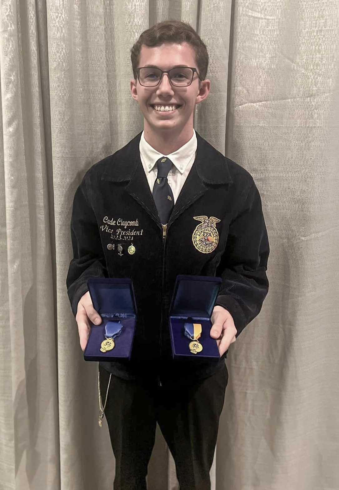 Trenton FFA’s Cade Claycomb secures national title in dairy production