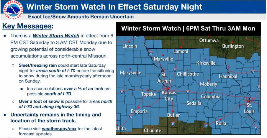 Winter storm to bring up to 13 inches of snow to northern Missouri