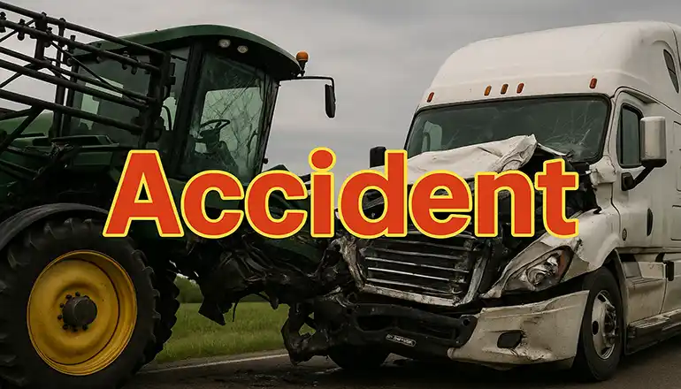 Farm sprayer strikes Freightliner in Johnson County crash