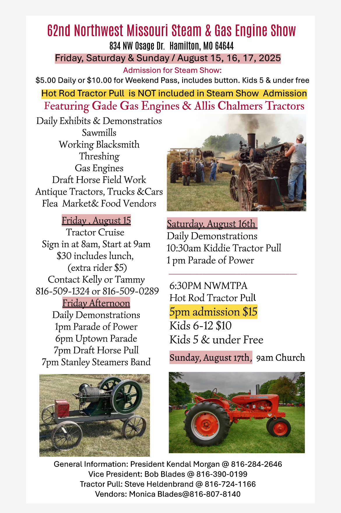 Steam and gas engine show returns to Hamilton August 15 through 17, 2025